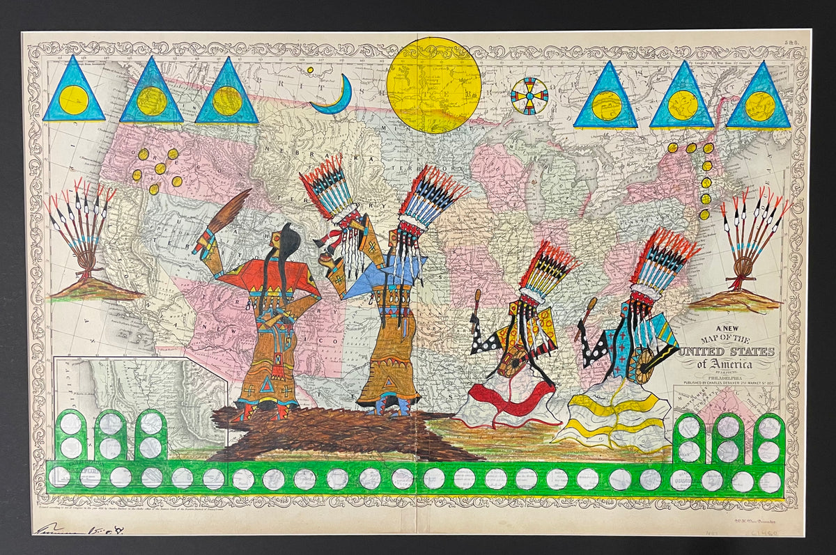 Ledger Art Raven Makes Native American Art Gallery Terrance Guardipee ...