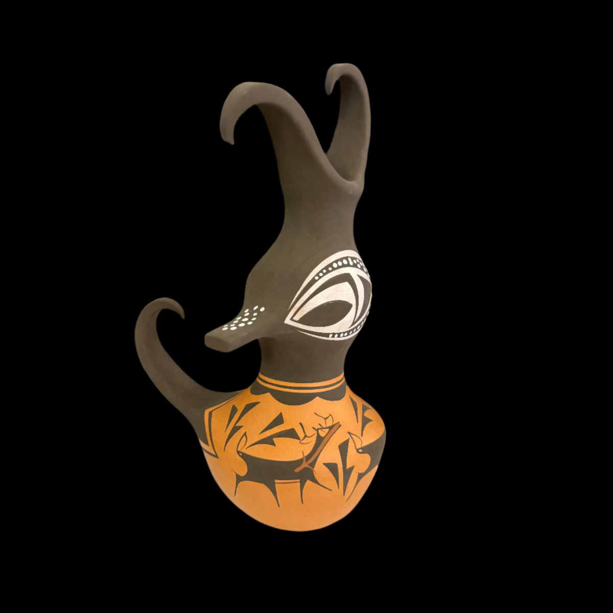 Little Zuni Duck Black on Redware Pottery Sculpture, by Anderson Peyne ...