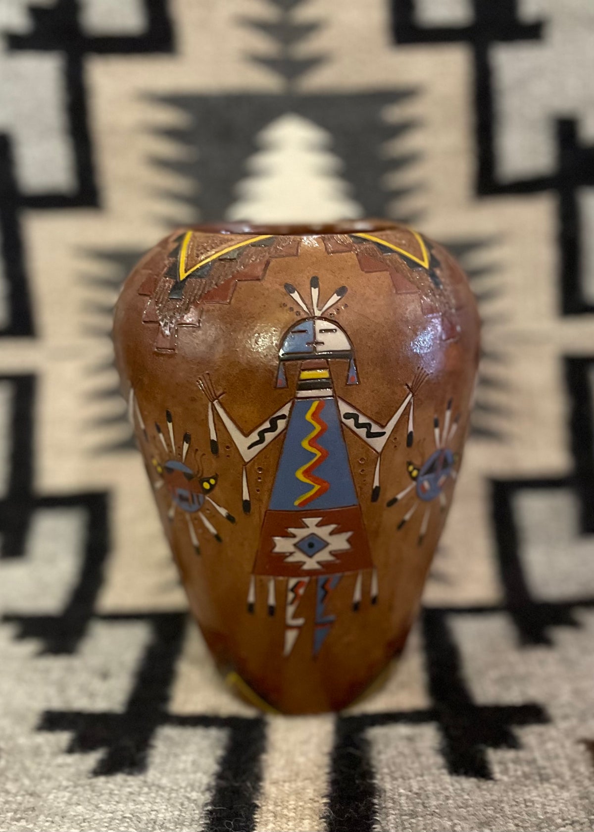 Navajo Pottery Vase, by Nancy Ann, Jackson Yazzie– Raven Makes Gallery
