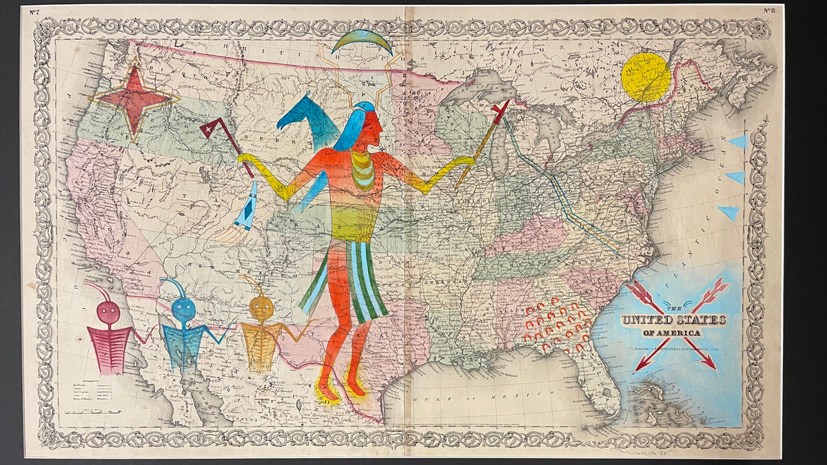 Ledger Art on Antique Maps, Homelands Collection at Raven Makes– Raven ...