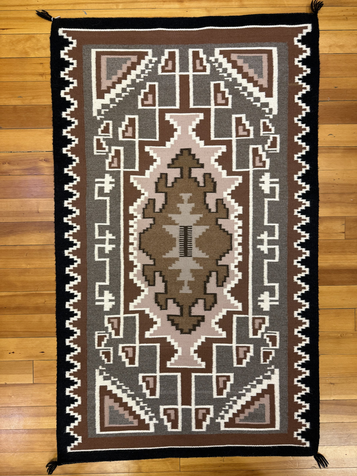 Two Grey Hills Navajo Rug, by Emilia Charley– Raven Makes Gallery