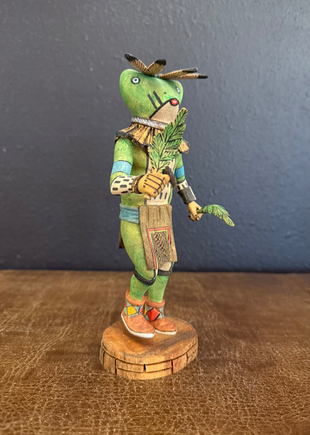 Frog (Paqua) Kachina Doll, by Alexander Youvella, Sr.– Raven Makes Gallery