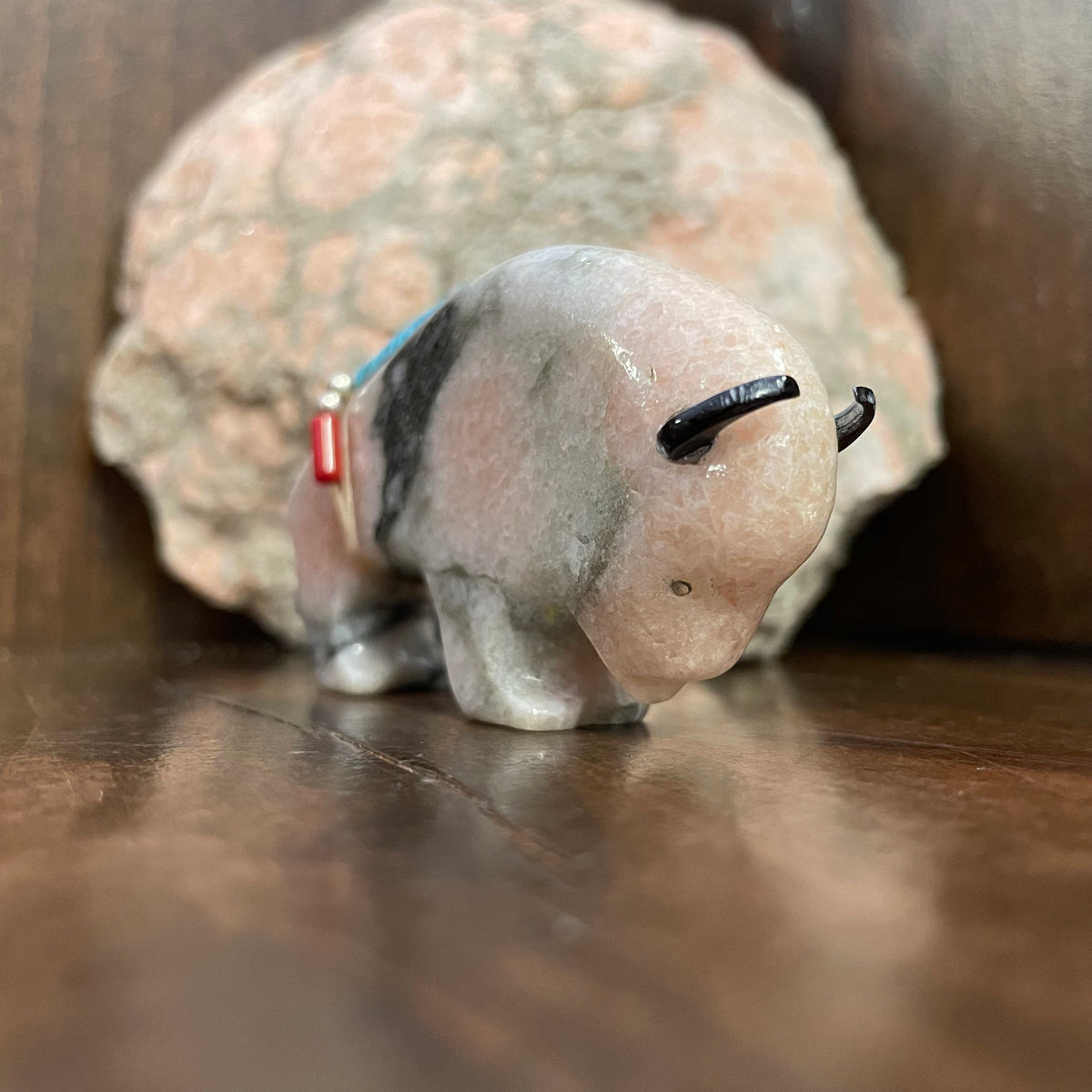 Stormy Buffalo Zuni Fetish, by Todd Westika– Raven Makes Gallery