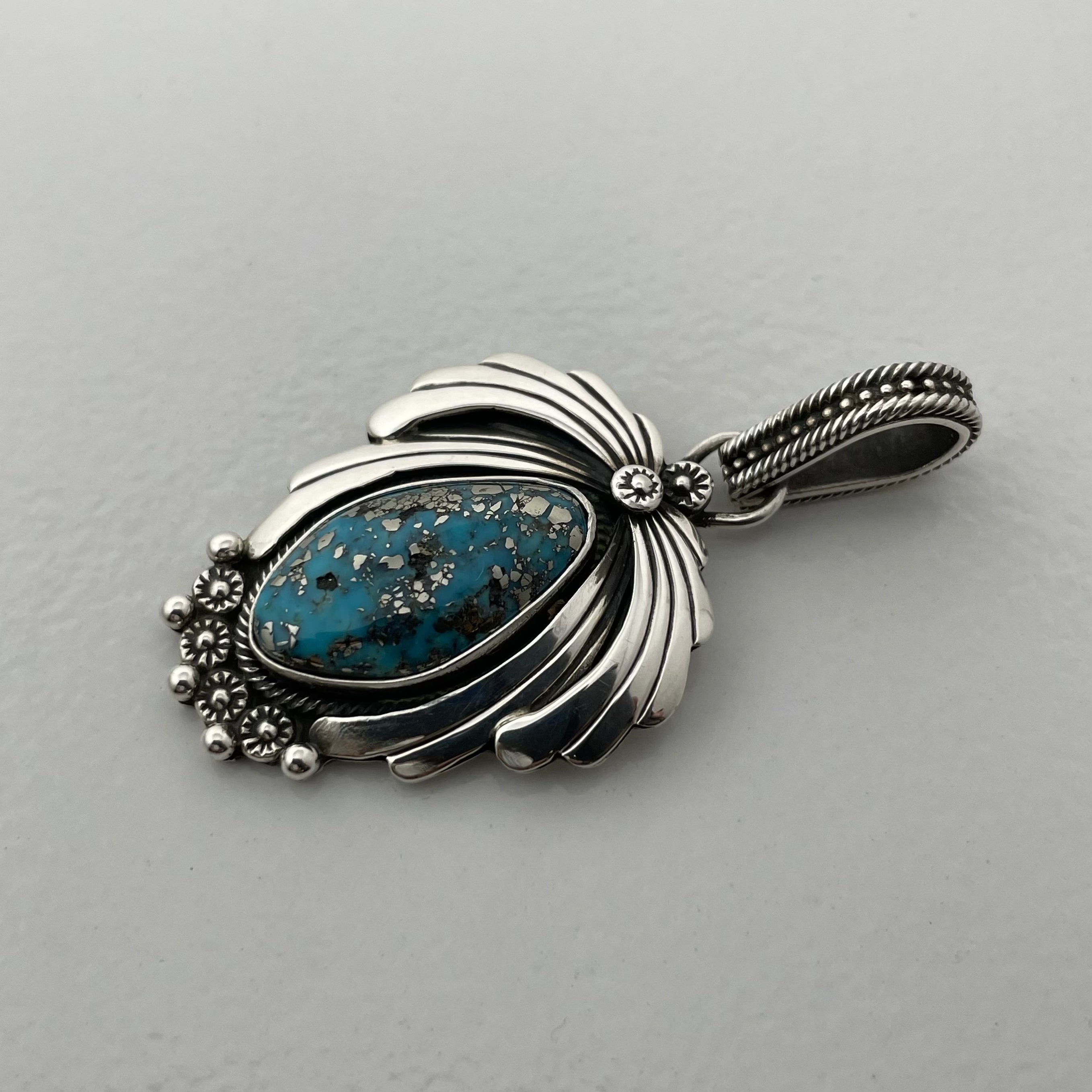 Kingman Turquoise Pendant, by Ivan Howard– Raven Makes Gallery