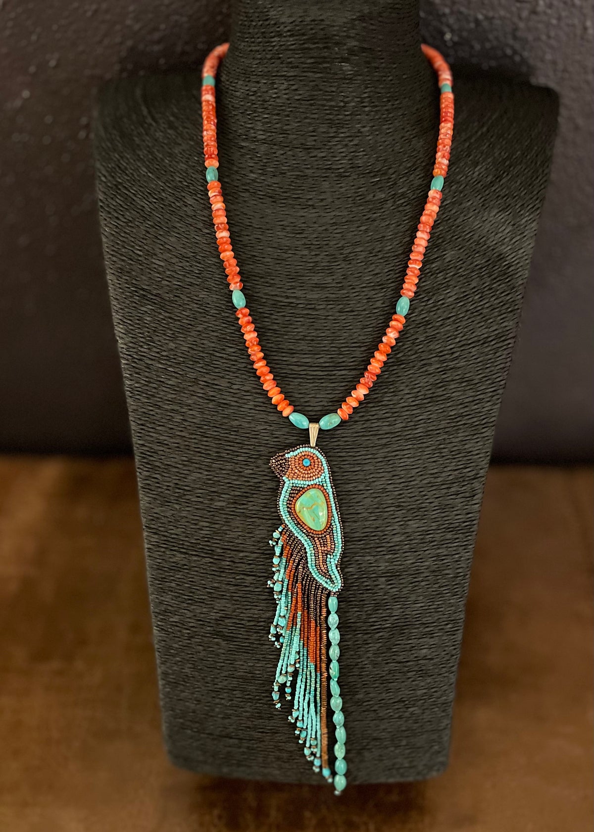 Beaded Eagle, by Jovanna Poblano, Zuni Jewelry– Raven Makes Gallery