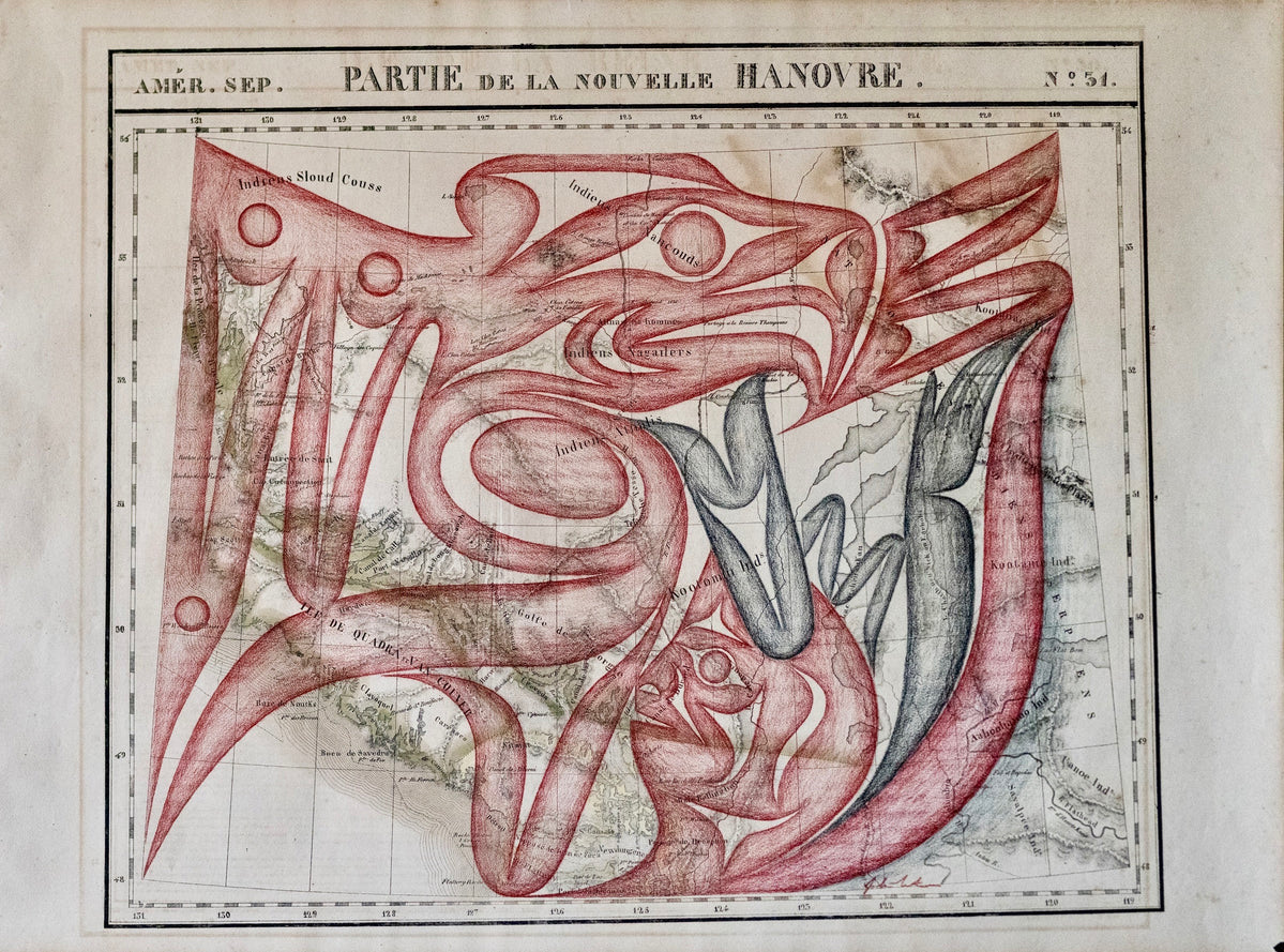 Ancestral Flight, 1827 Map, by John Marston Pacific Northwest Artist ...