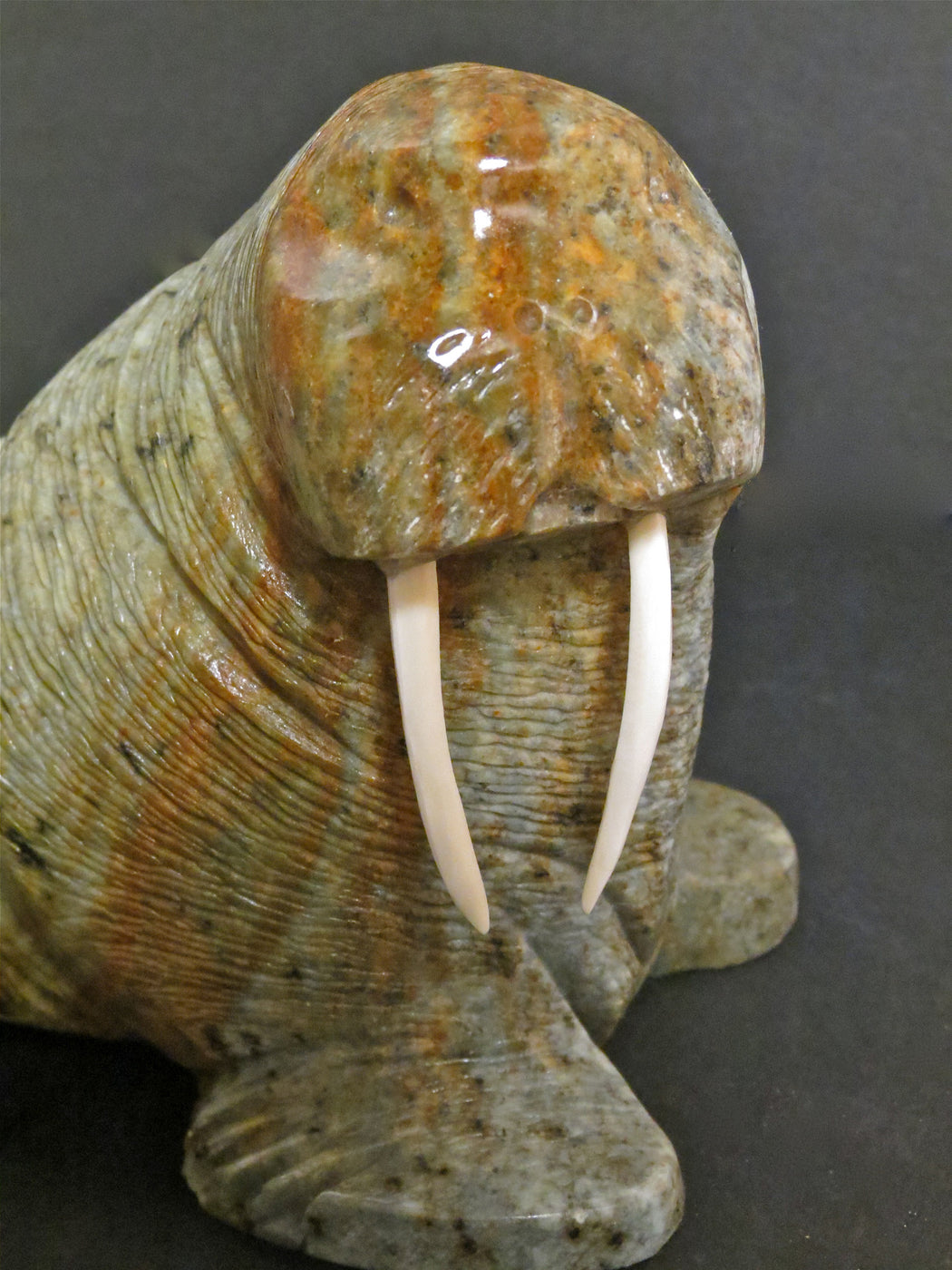 Alaskan Inupiat Art Walrus Carving, by Eric Tetpon– Raven Makes Gallery