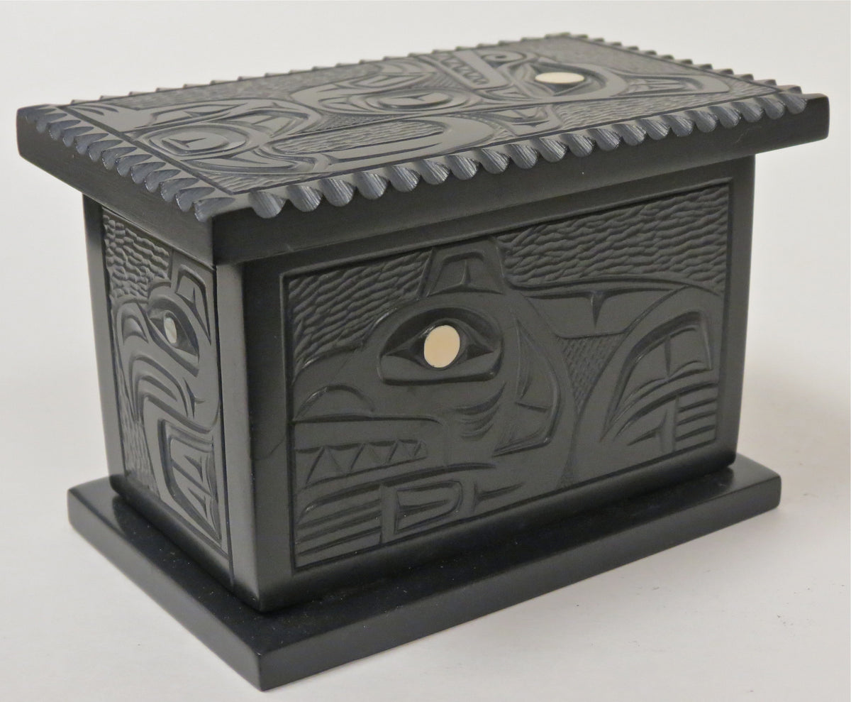 Argillite Box, by Glenn Pollard– Raven Makes Gallery