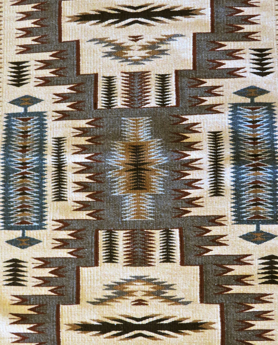 Earth Tones Storm Pattern Navajo Rug, by Nora Manybeads– Raven Makes ...