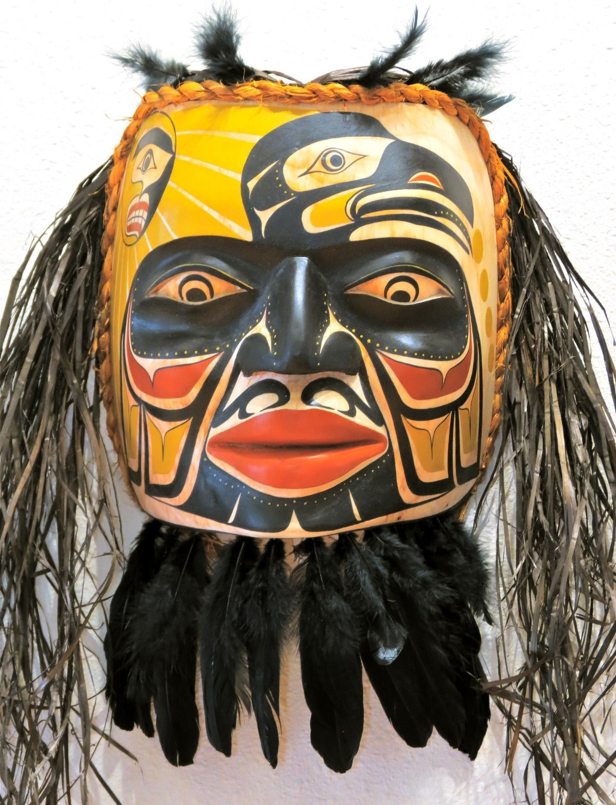 Raven Portrait Mask, by Janice Morin, at Raven Makes Gallery