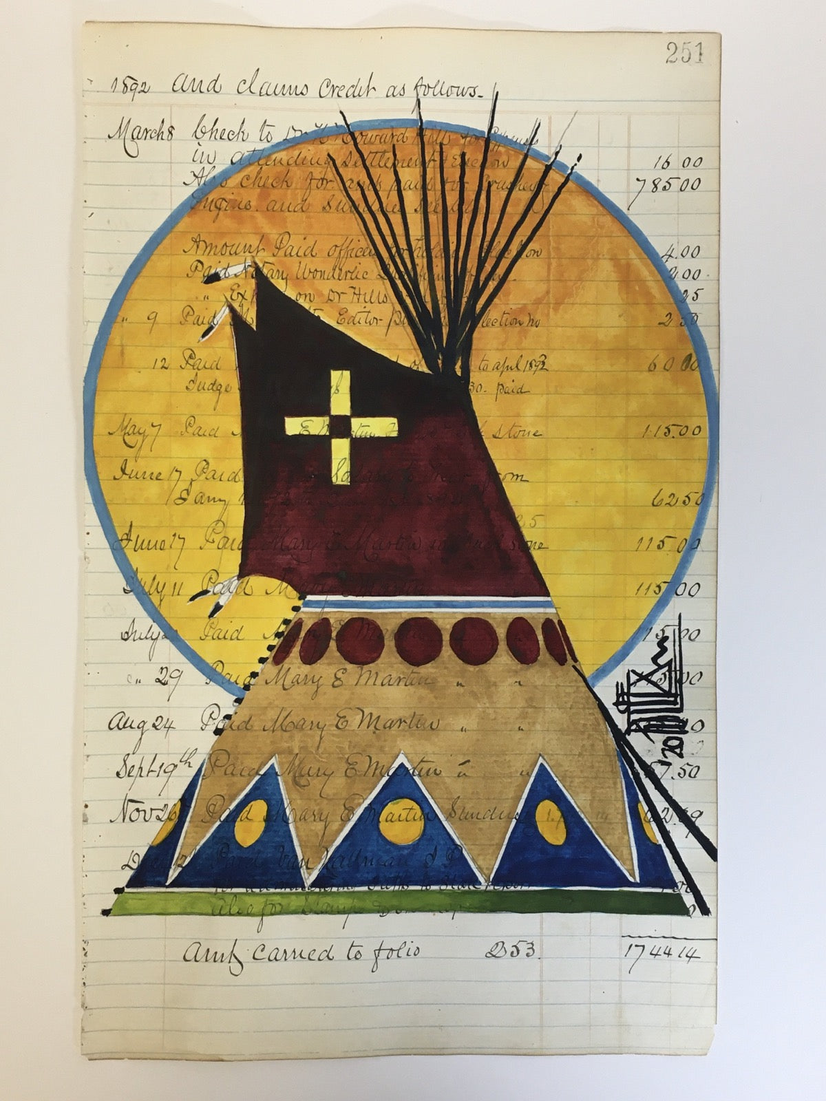 Tipi Plains Ledger Art, by Joe Pulliam– Raven Makes Gallery