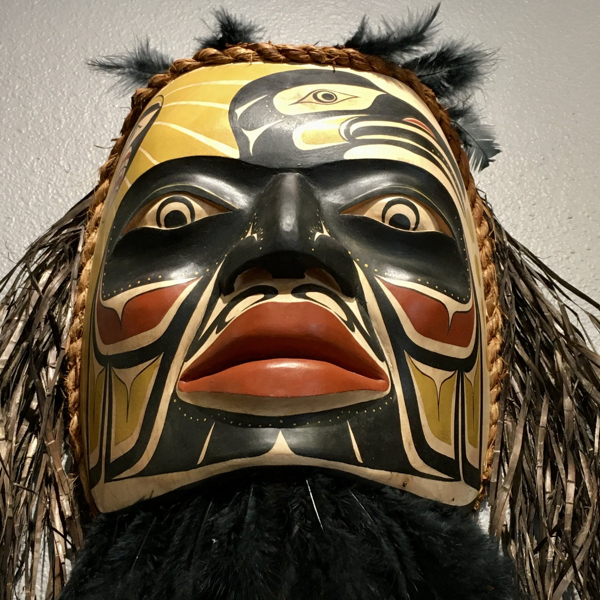 Raven Portrait Mask, by Janice Morin, at Raven Makes Gallery