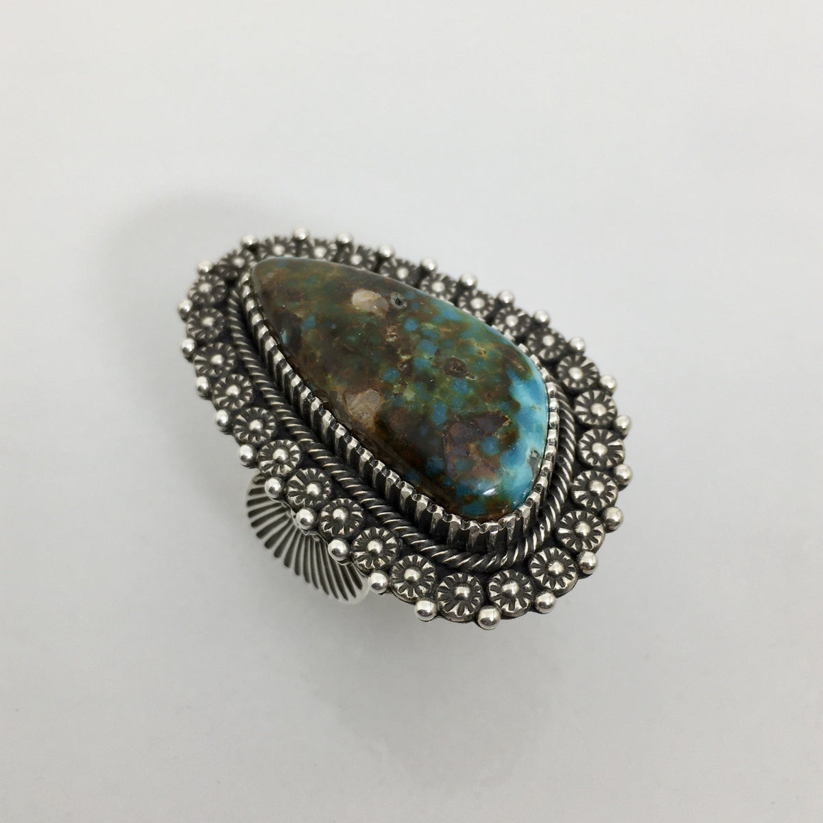 Turquoise and Silver Ring, by Ivan Howard– Raven Makes Gallery