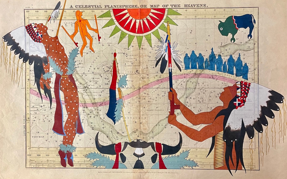 Ledger Art by Travis Blackbird, Omaha/ Lakota– Raven Makes Gallery