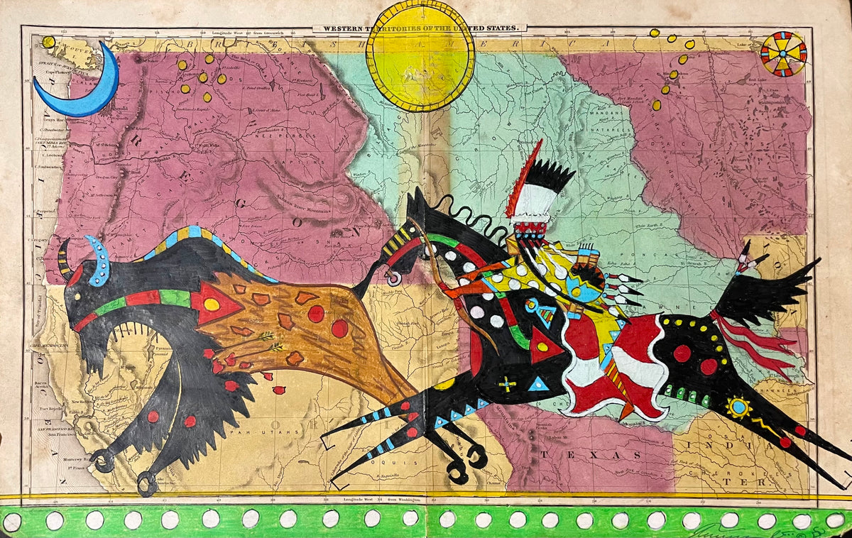 Ledger Art Raven Makes Native American Art Gallery Terrance Guardipee ...