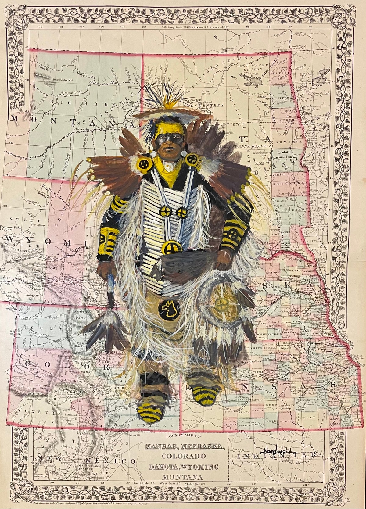 Traditional Dancer II, on 1872 Map, by Raymond Nordwall– Raven Makes ...