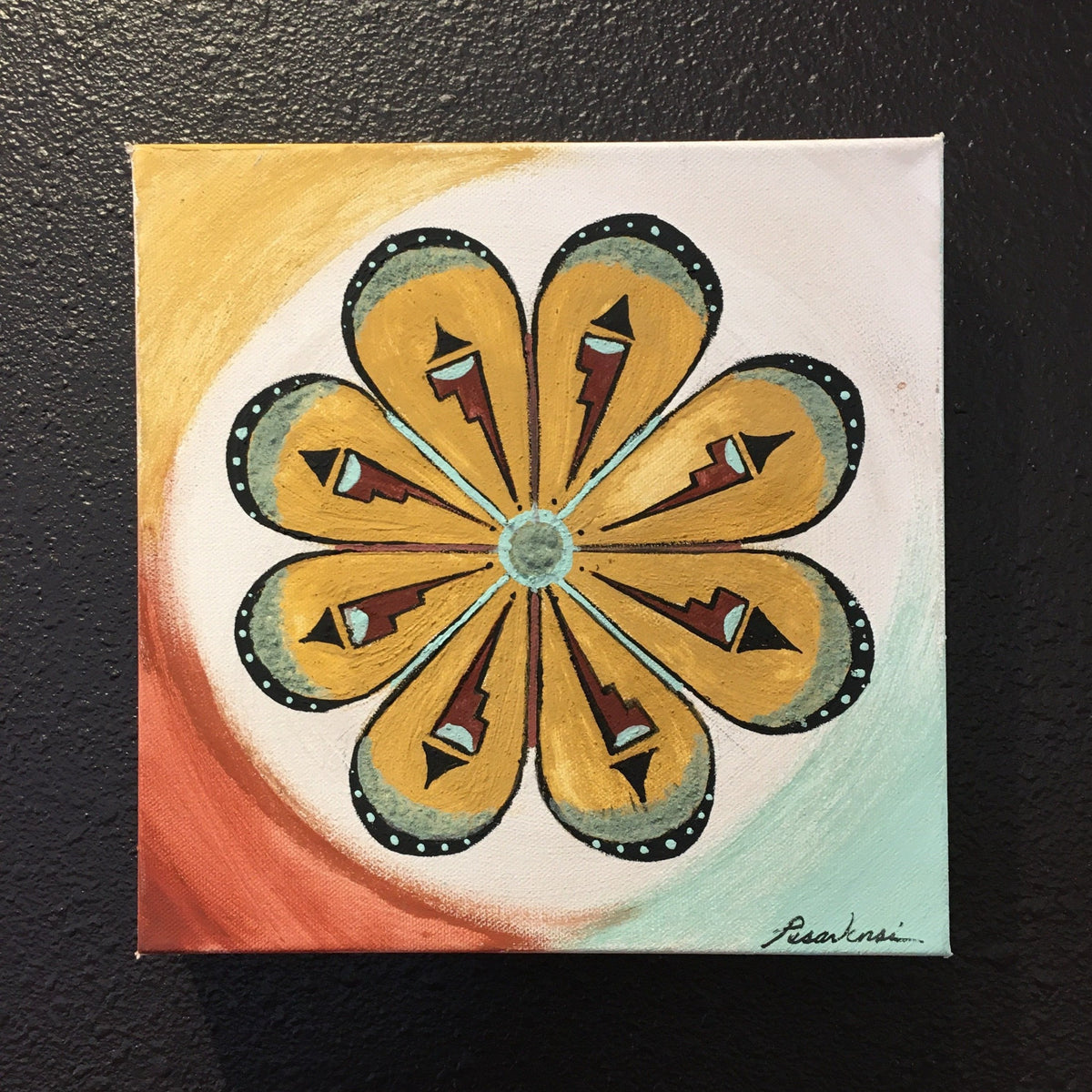 Hopi Flower, Earth Pigment Painting, by Donna Humetewa Kaye (Pesavensi ...