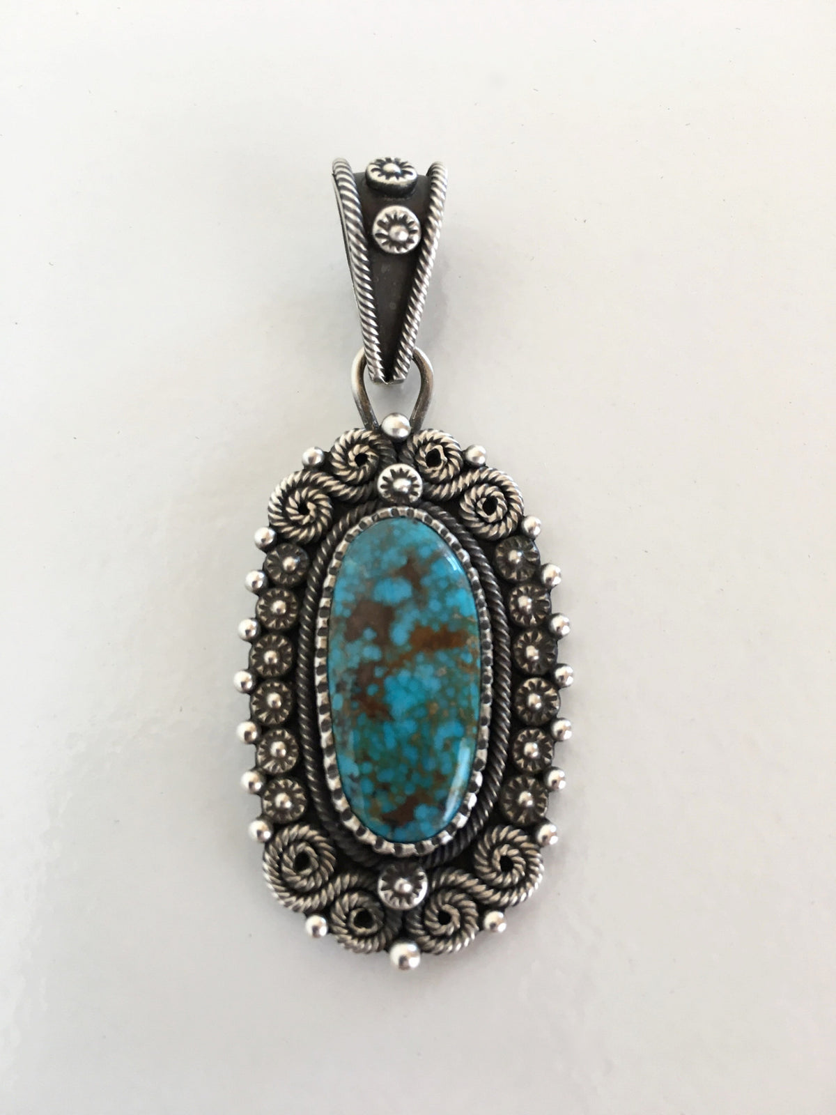 Candelaria Turquoise Pendant, by Ivan Howard– Raven Makes Gallery