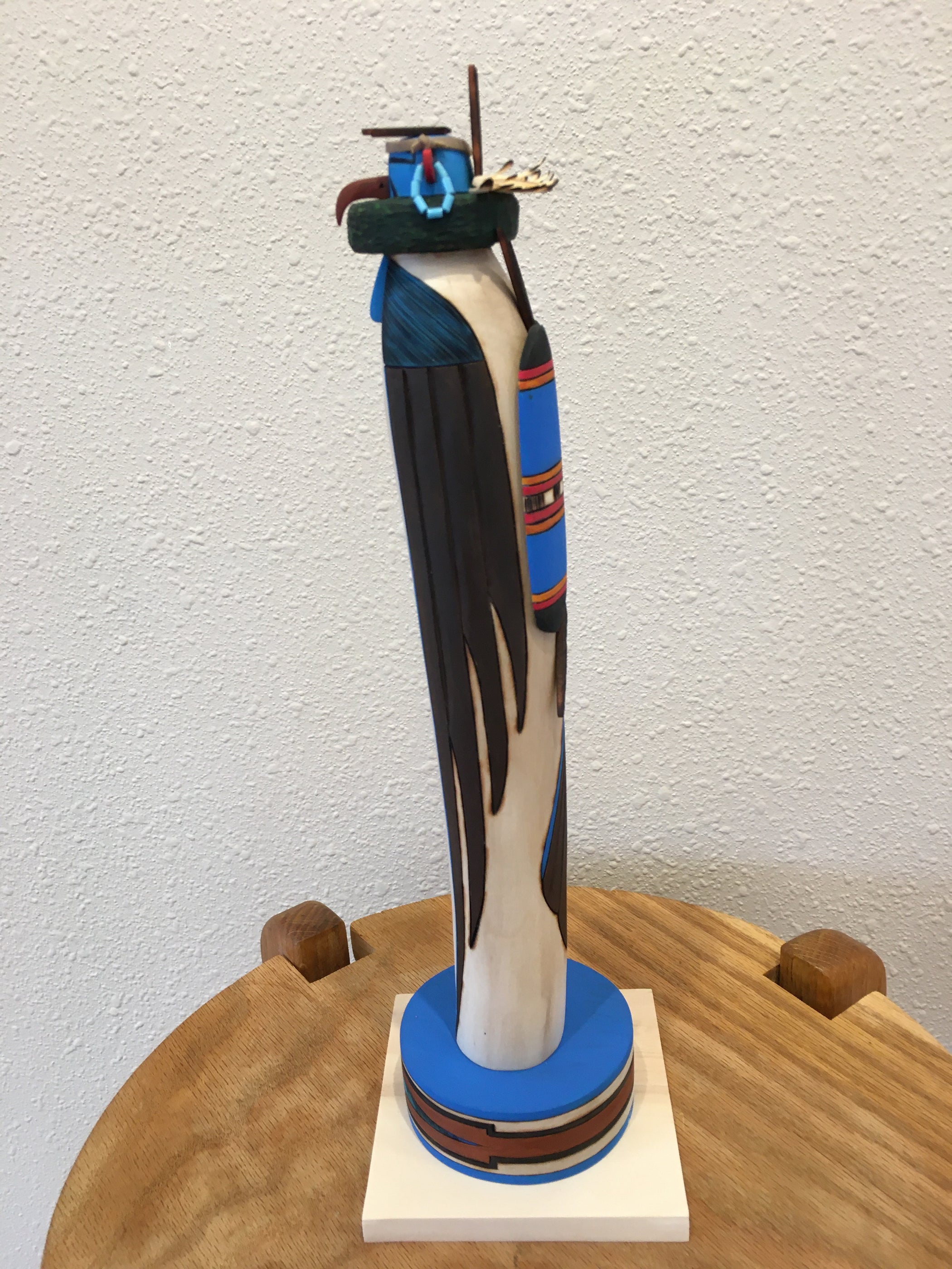 Zuni Eagle Wood Sculpture, by Gregg Lasiloo– Raven Makes Gallery