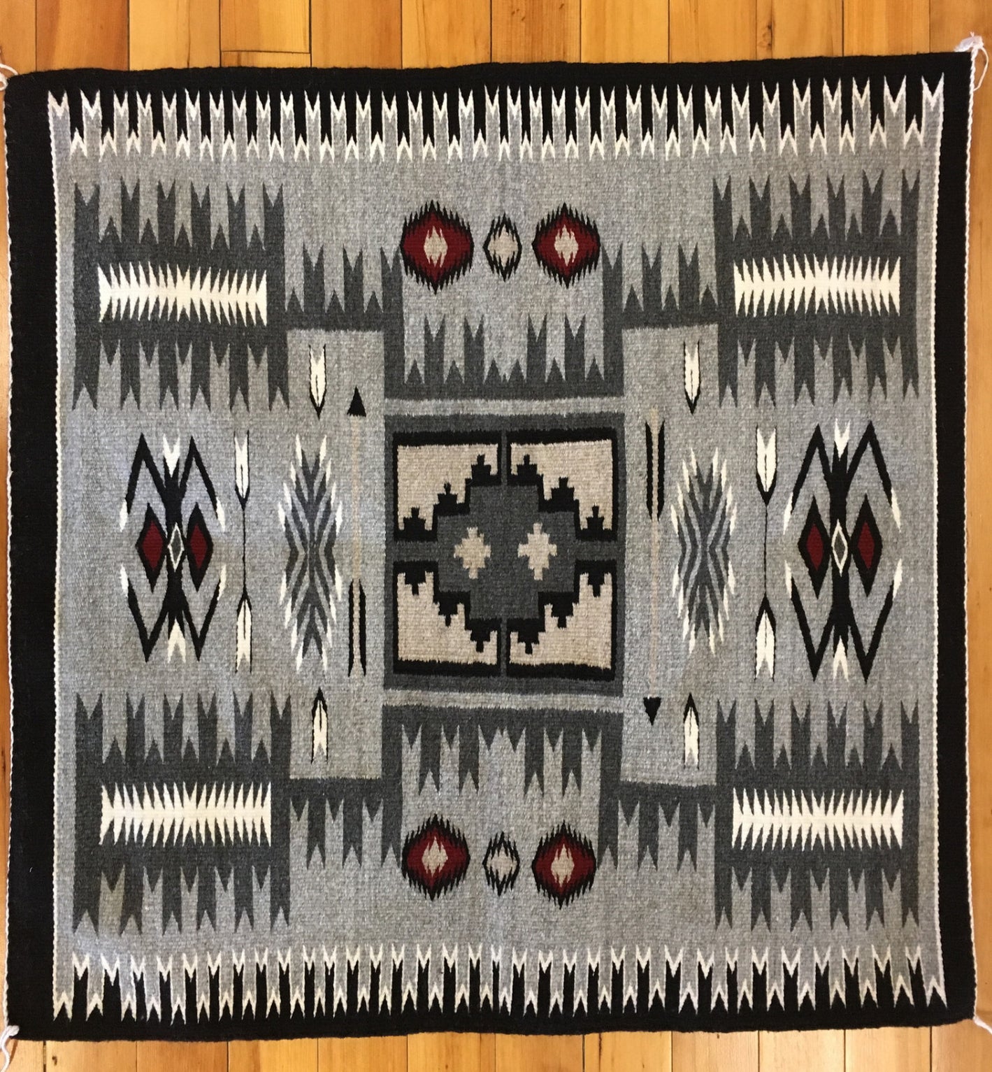 Storm Pattern Navajo Rug, by Lillie Begay– Raven Makes Gallery